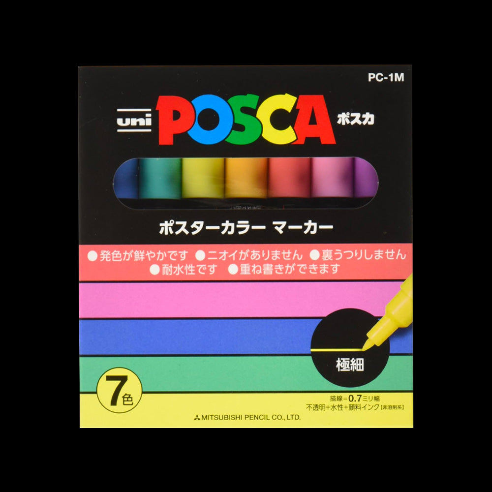 Uni-Posca PC-1M Pastel 7 Marker Set — Blankslaps