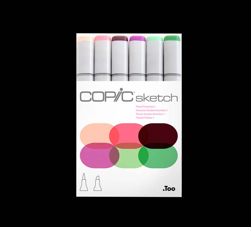 Copic Sketch Floral Favorites One 6 set v2 — Blankslaps